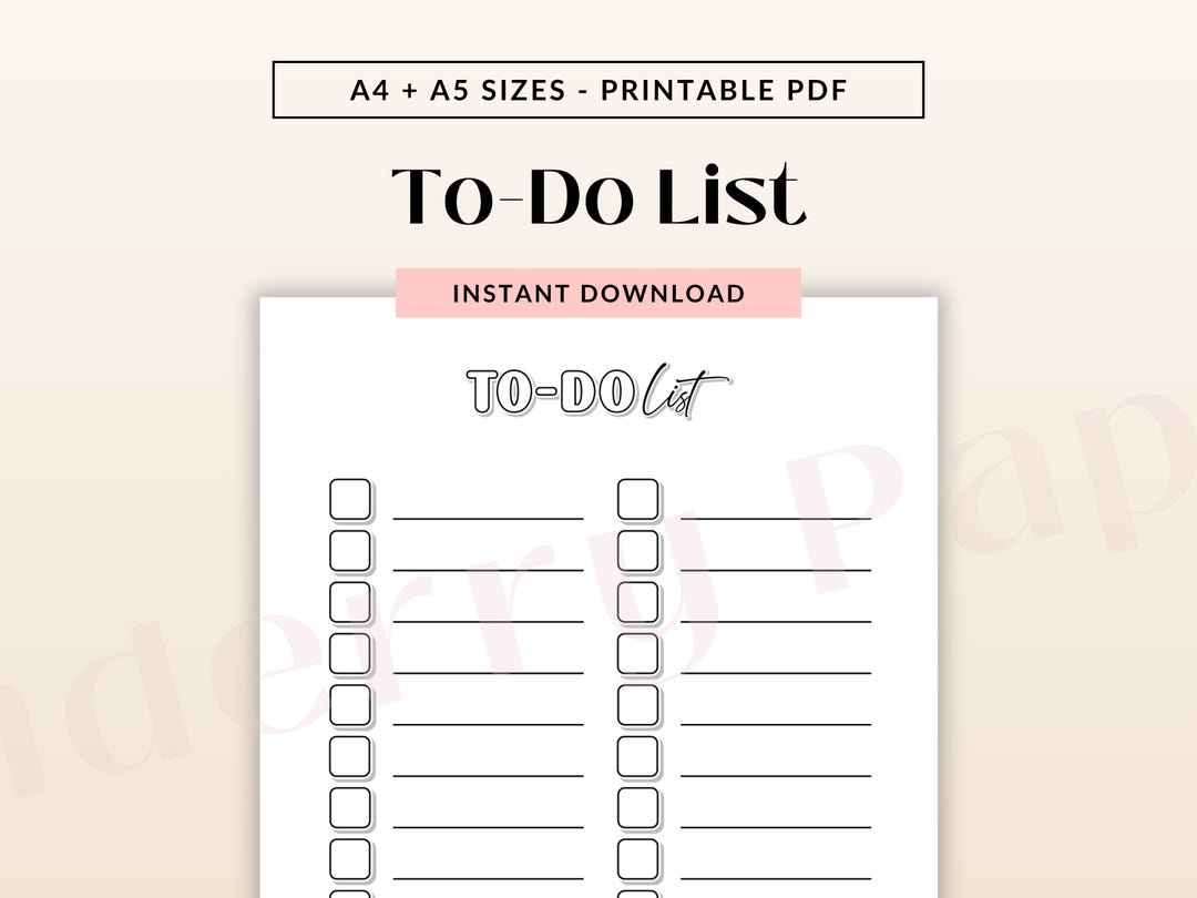Printable To-do List, Reminders List, Planner & Journal Page, Daily ...