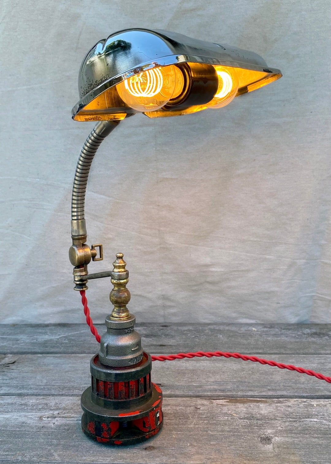 Volkswagen Beetle Valve Cover Desk Lamp VW Bug Vintage Chrome ...