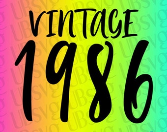 Vintage 1986 Svg - Etsy