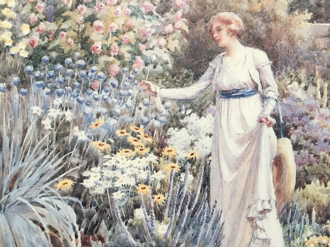 Lady in 1920's Garden print by William Ashburner - Etsy.de