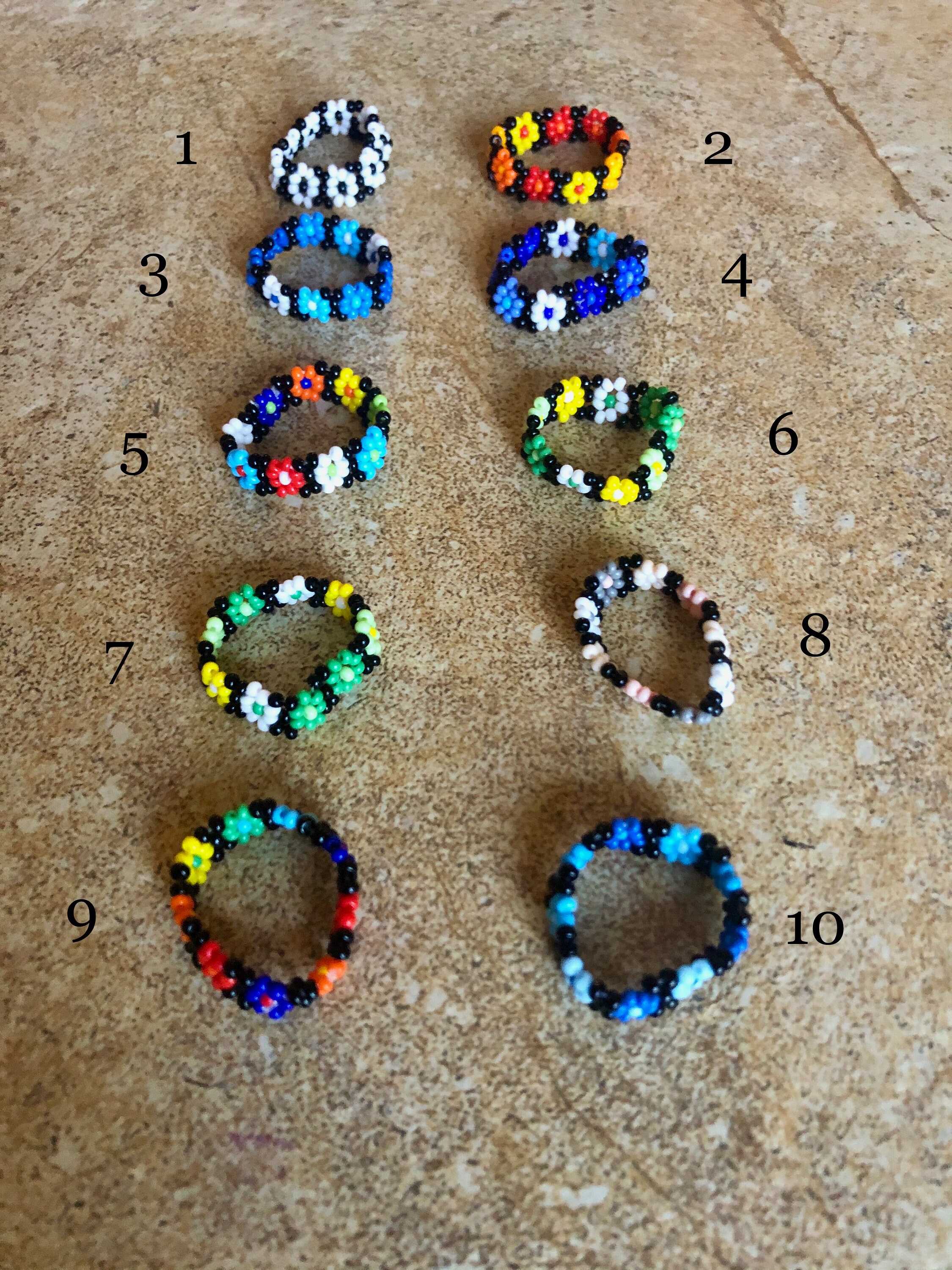 Beaded ring-size 8 ring Mexican ring-handmade ring-unique | Etsy