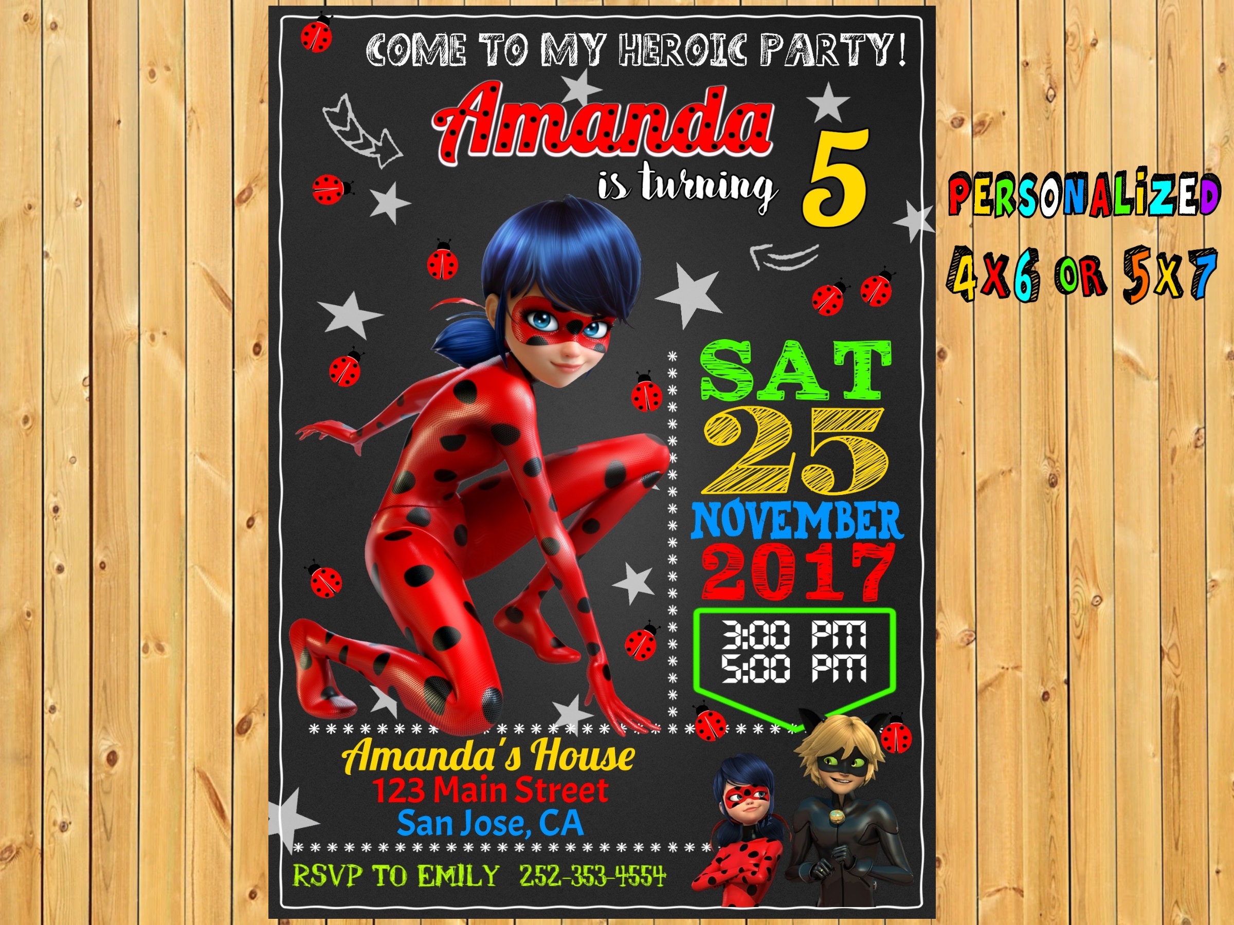 Printable Miraculous Ladybug Invitations Printable Word Searches
