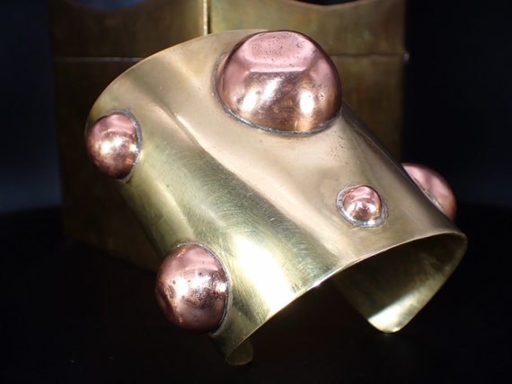 1940's Maya Hubert Harmon Extra Wide Modernist Brass … - Gem