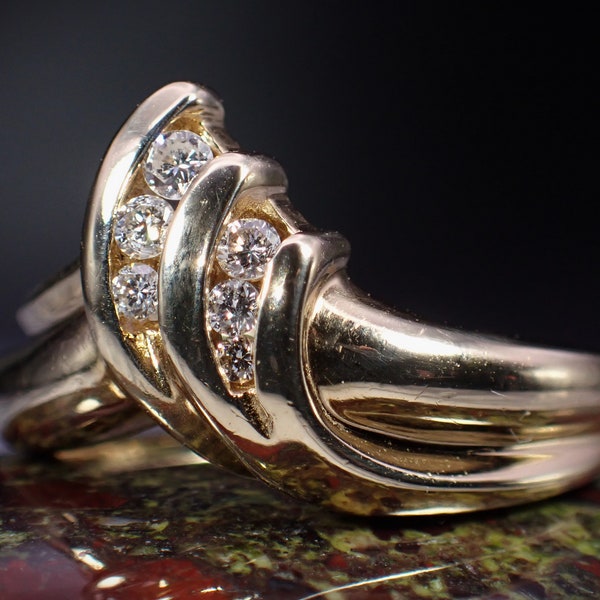Diamond Swoop Ring - Etsy