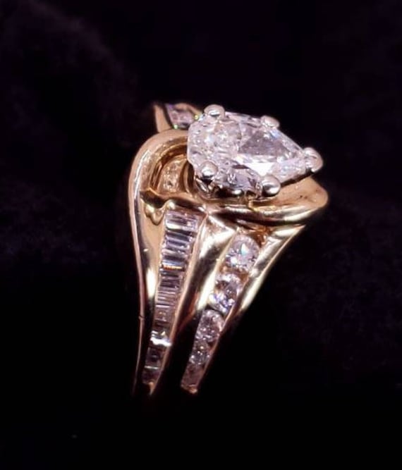 Outrageous Pear Shaped Diamond Wedding Ring - Gem