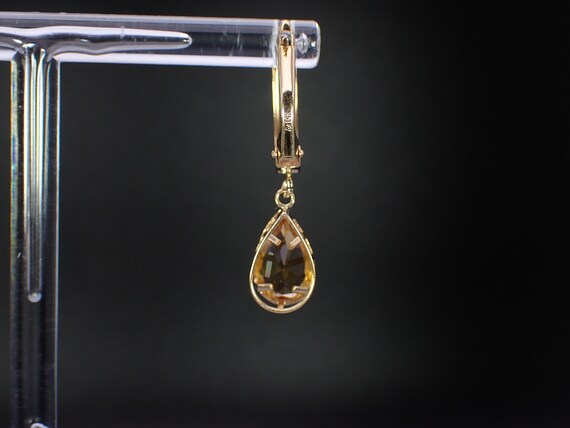Vintage 10K Yellow Gold Natural Citrine Pear Shape Dr… - Gem