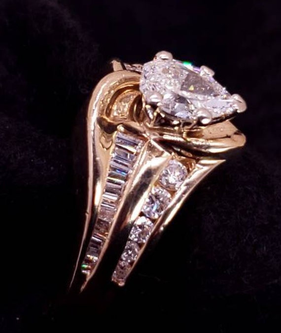 Outrageous Pear Shaped Diamond Wedding Ring - Gem