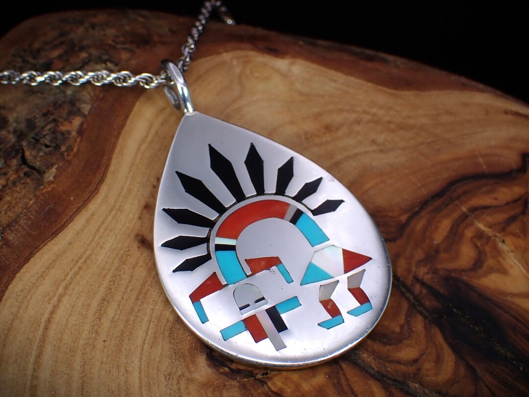 Fred & Lolita Natachu Vintage Zuni Sterling Turquoise Coral MOP Rainbow ...