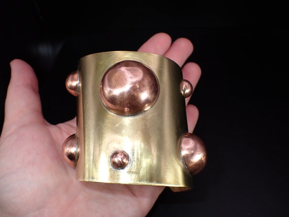 1940's Maya Hubert Harmon Extra Wide Modernist Brass … - Gem