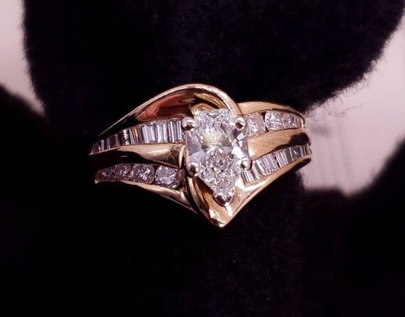 Outrageous Pear Shaped Diamond Wedding Ring - Gem