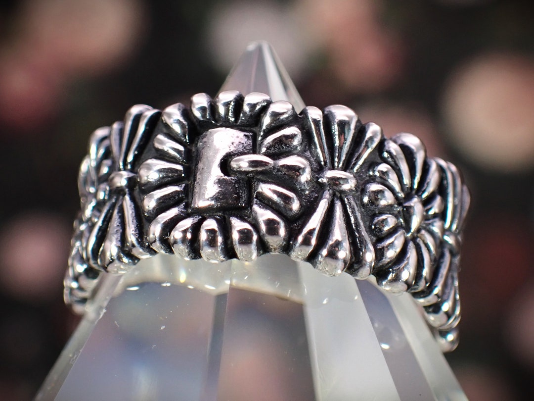 Carolyn Pollack Floral Pattern Vintage Sterling Silver Band Stacker ...