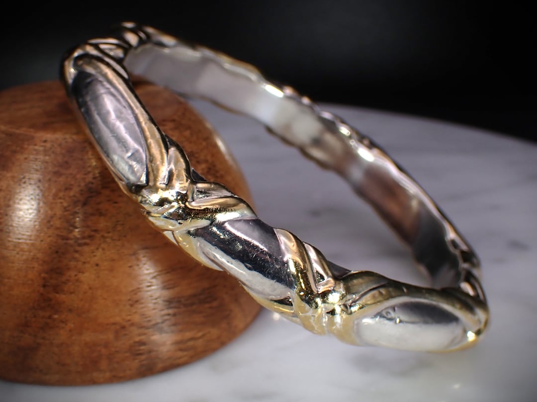 Vintage Designer Brian Bergner Sterling Silver Electroform Criss Cross ...