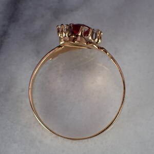 Antique Victorian 14K Rose Gold Rose Cut Garnet & Diamond Ring ...