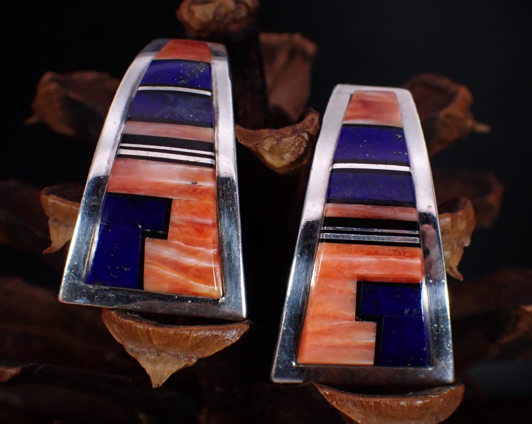 Native American Designer Gary Arviso Sterling Silver Lapis & Coral ...