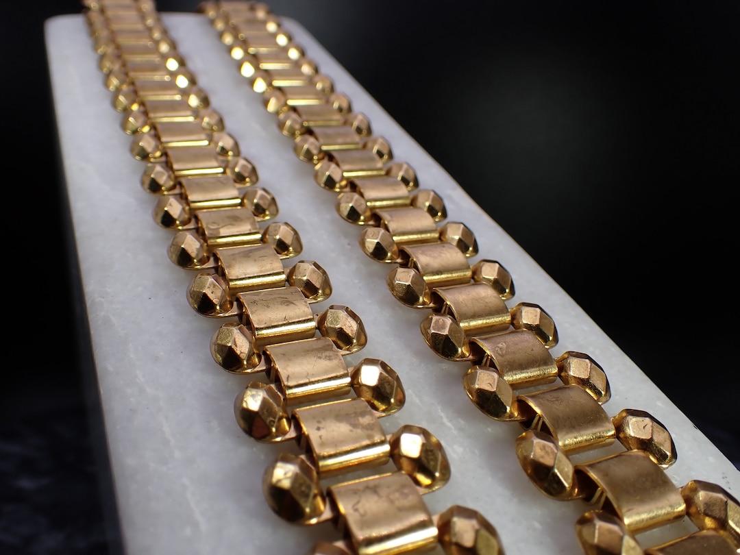 Classy Vintage Book Chain Link 31" Pressed Brass Belt - Etsy