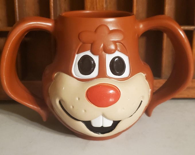 Nestle Quick Rabbit Mug/cup Brown Bunny Plastic 2 Ear Handled Mug - Etsy