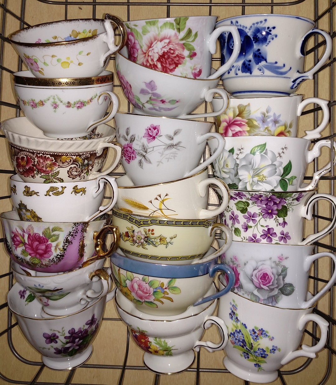 20 Vintage Mismatched Sets of Tea/coffee Cups With Matching Saucers 40 ...