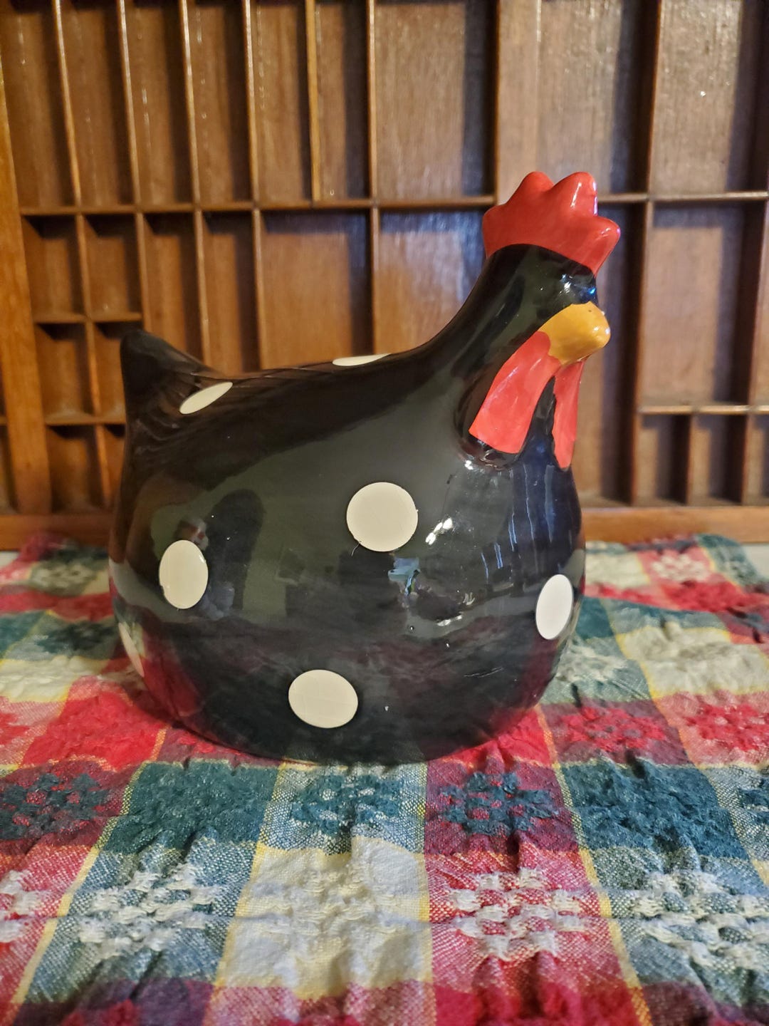 Ceramic Hen Black White Polka Dot La Dolce Vita Hen House Collection - Etsy