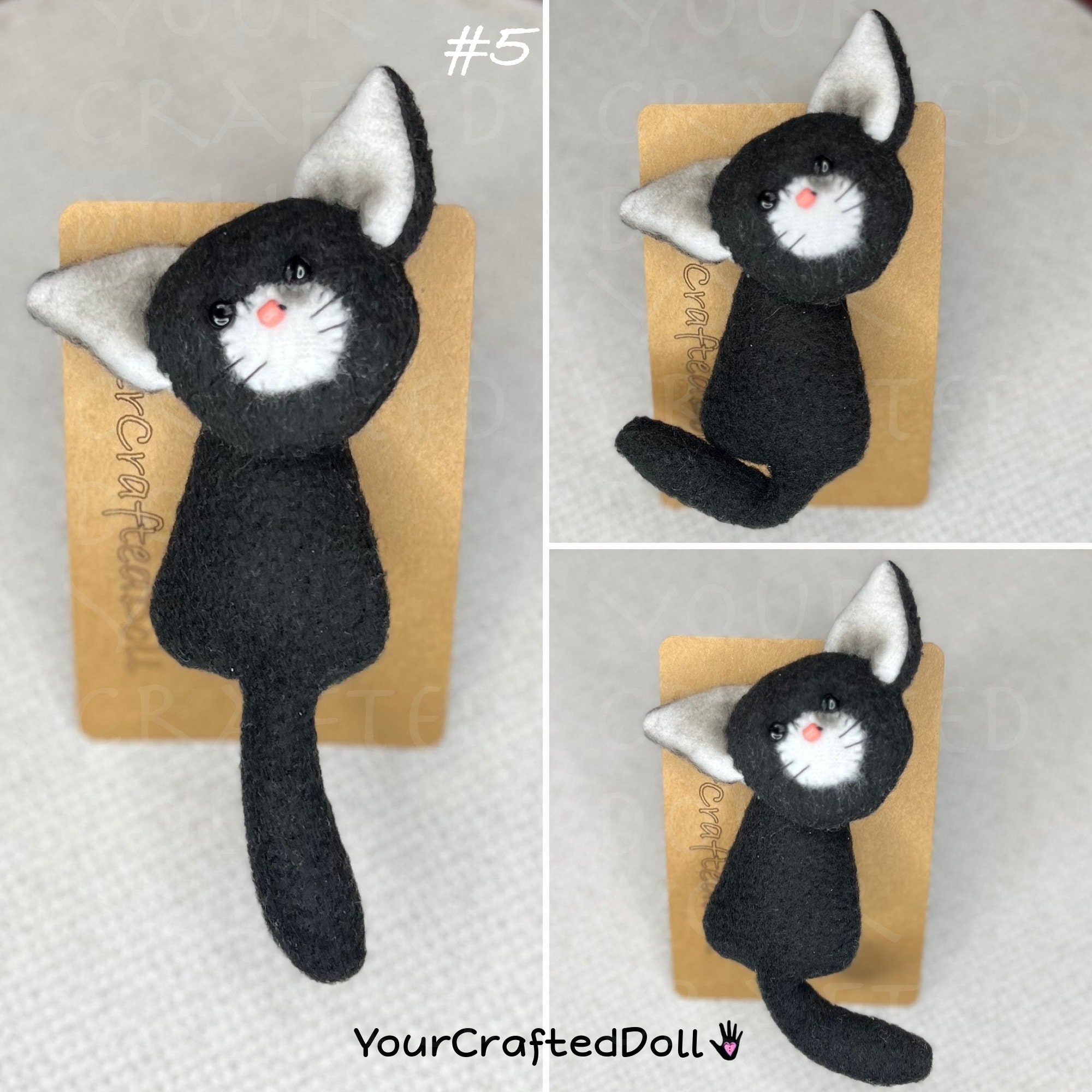 Cat Brooch Pink/gray/black/siamese Pin - Etsy