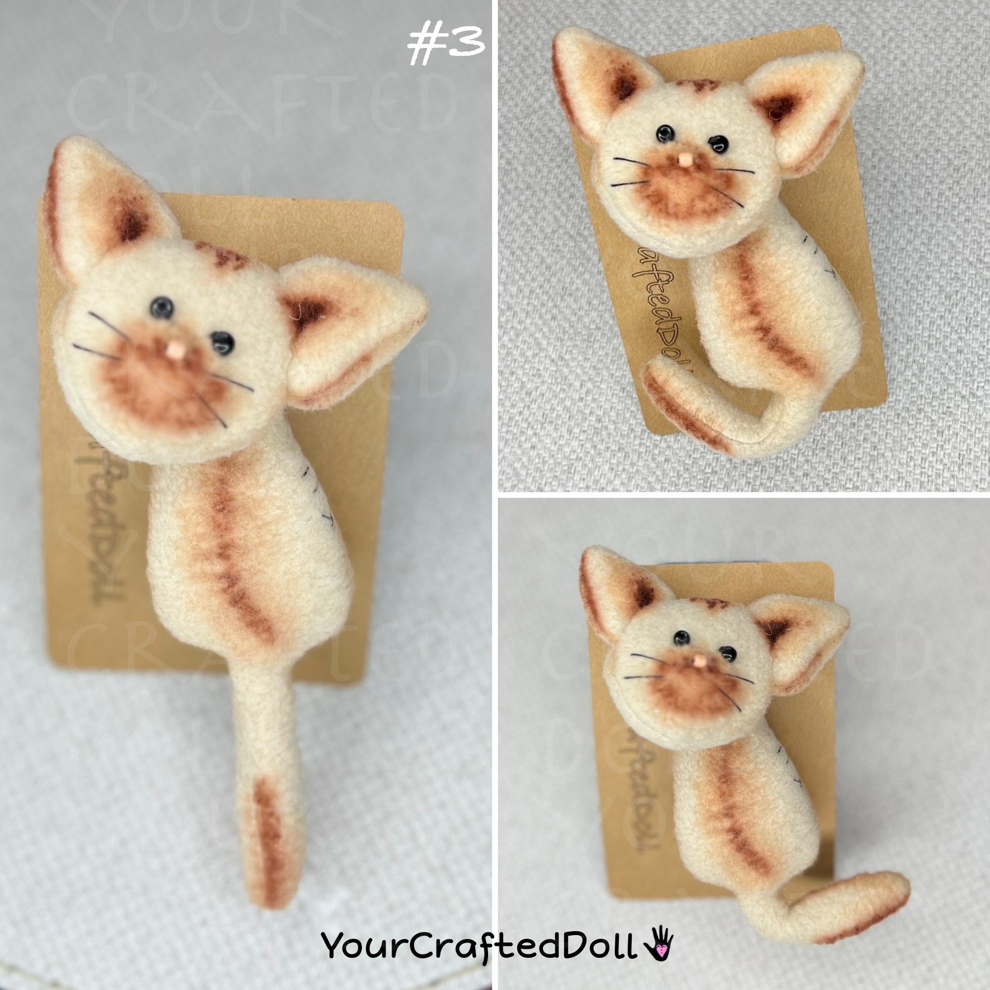 Cat Brooch Pink/gray/black/siamese Pin - Etsy