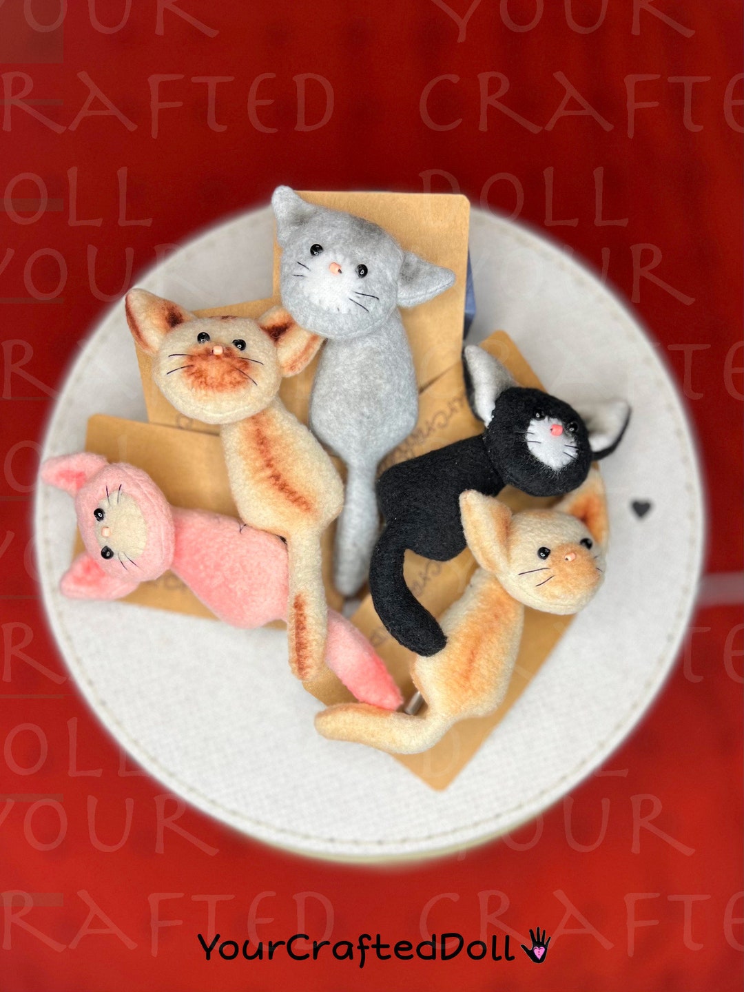 Cat Brooch Pink/gray/black/siamese Pin - Etsy