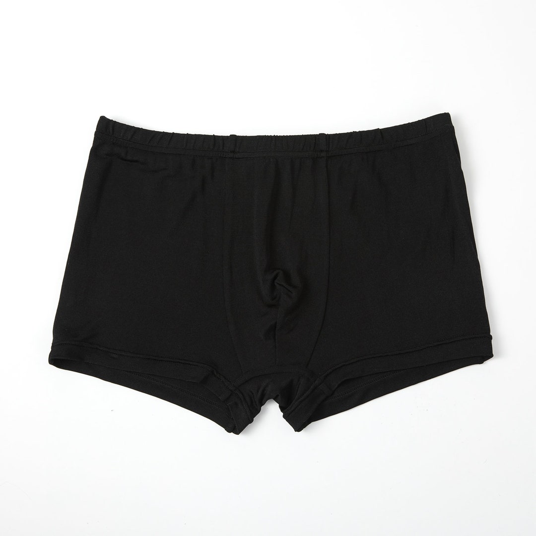 Black Knitted Silk Men's Trunks Mid Rise Shimmer - Etsy