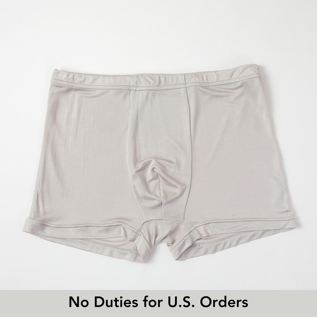 Silver Grey Knitted Silk Men's Trunks | Mid Rise | Shimmer Collection ...
