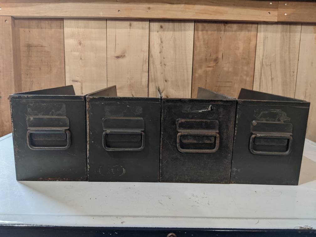 Antique Military Drawers Rustic Decor Vintage Metal | Etsy