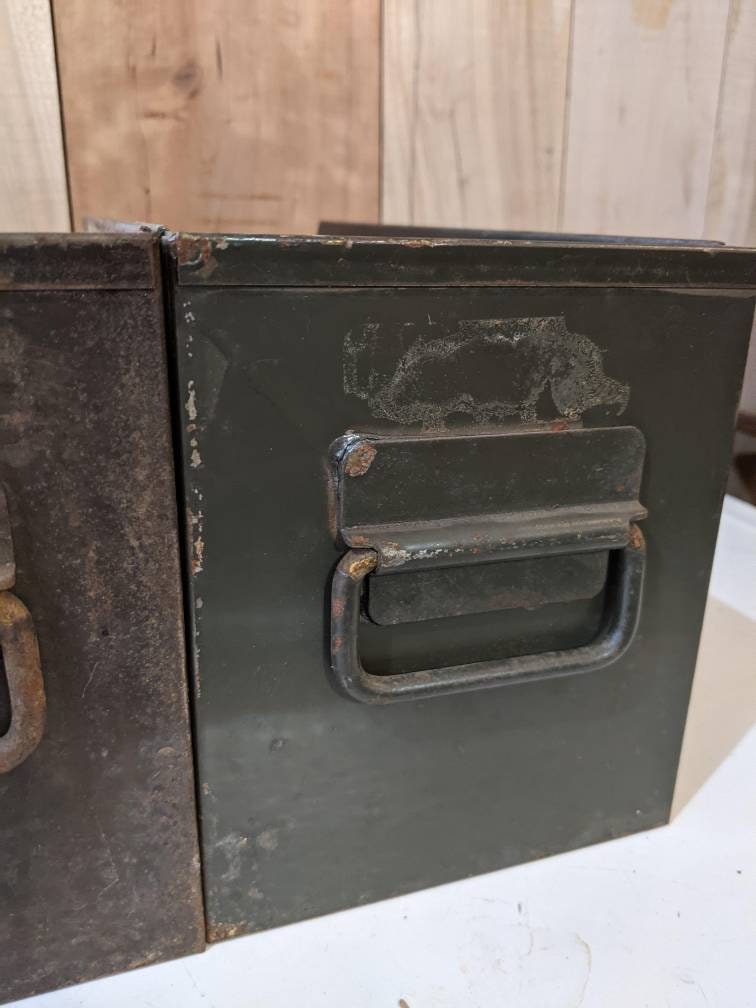 Antique Military Drawers Rustic Decor Vintage Metal - Etsy