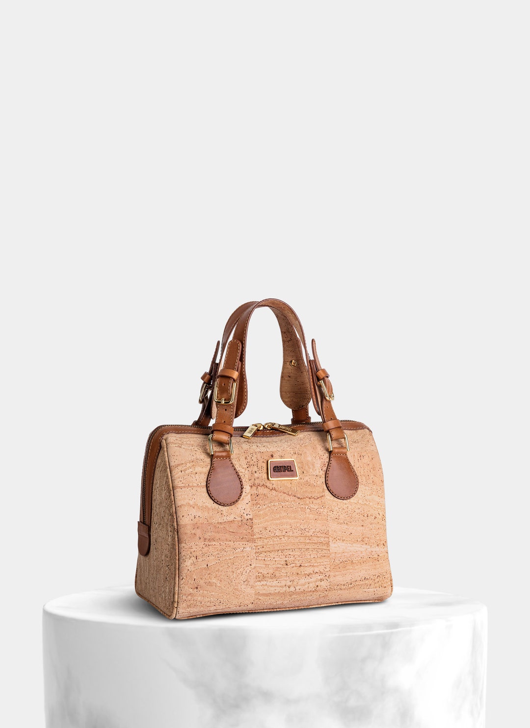 Cork Boston Bag, Leather Accents, Handmade From Portugal - Etsy