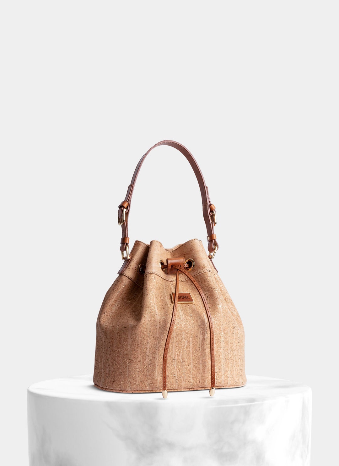 Cork Gold Bucket Bag, Cork Shoulder Bag, Cork Woman Bag, Cork Handbag ...