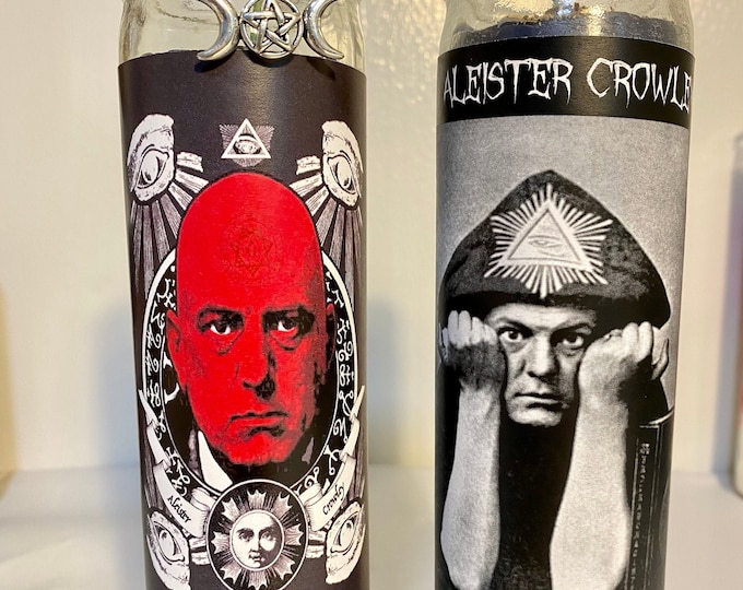Aleister Crowley Black Candle Dressed Altar Candle - Etsy