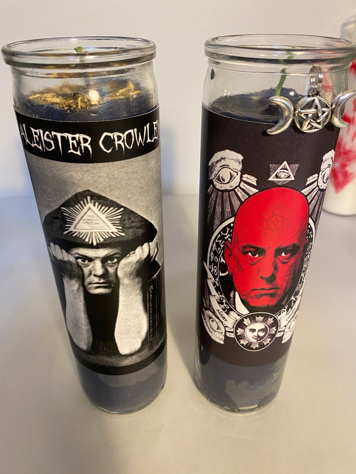 Aleister Crowley Black Candle, Dressed Altar Candle - Etsy