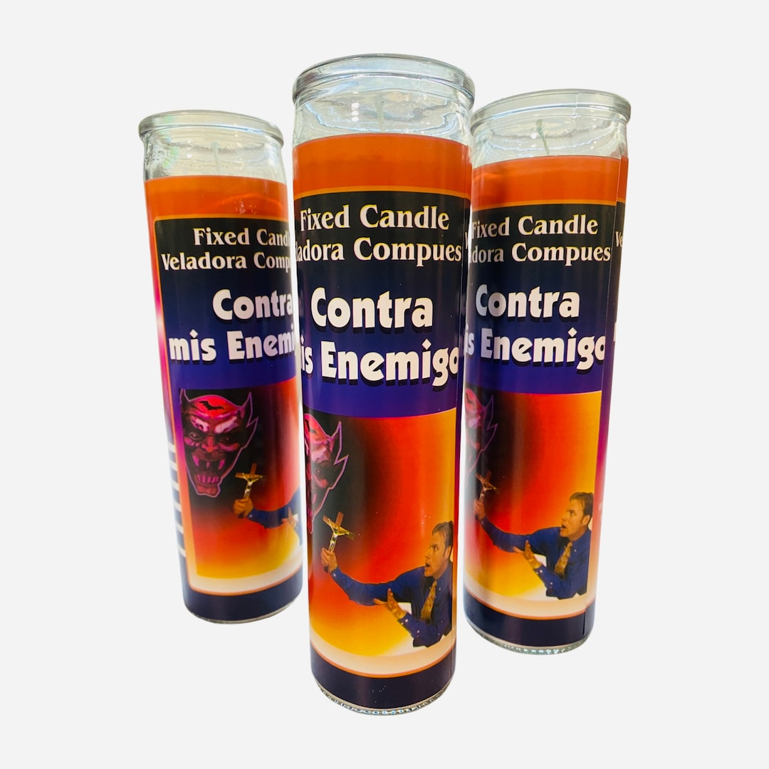 Contra Mis Enemigos Veladora, Against My Enemies Fixed Candle. - Etsy