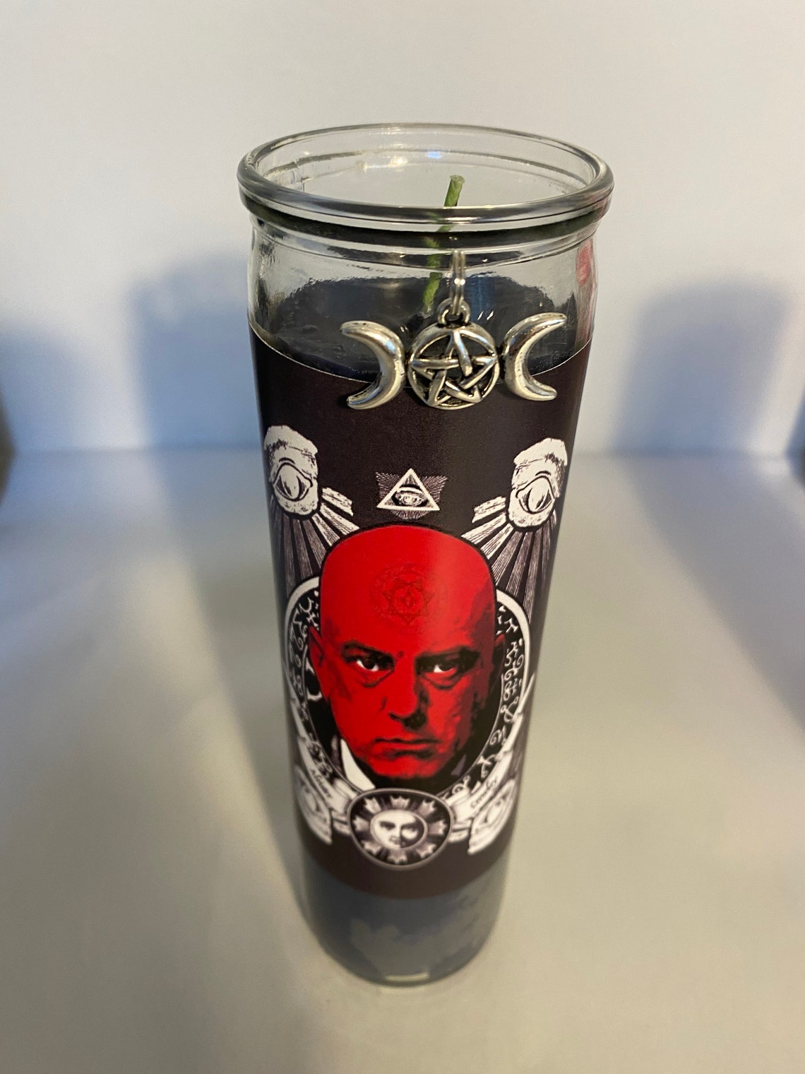 Aleister Crowley Black Candle, Dressed Altar Candle - Etsy