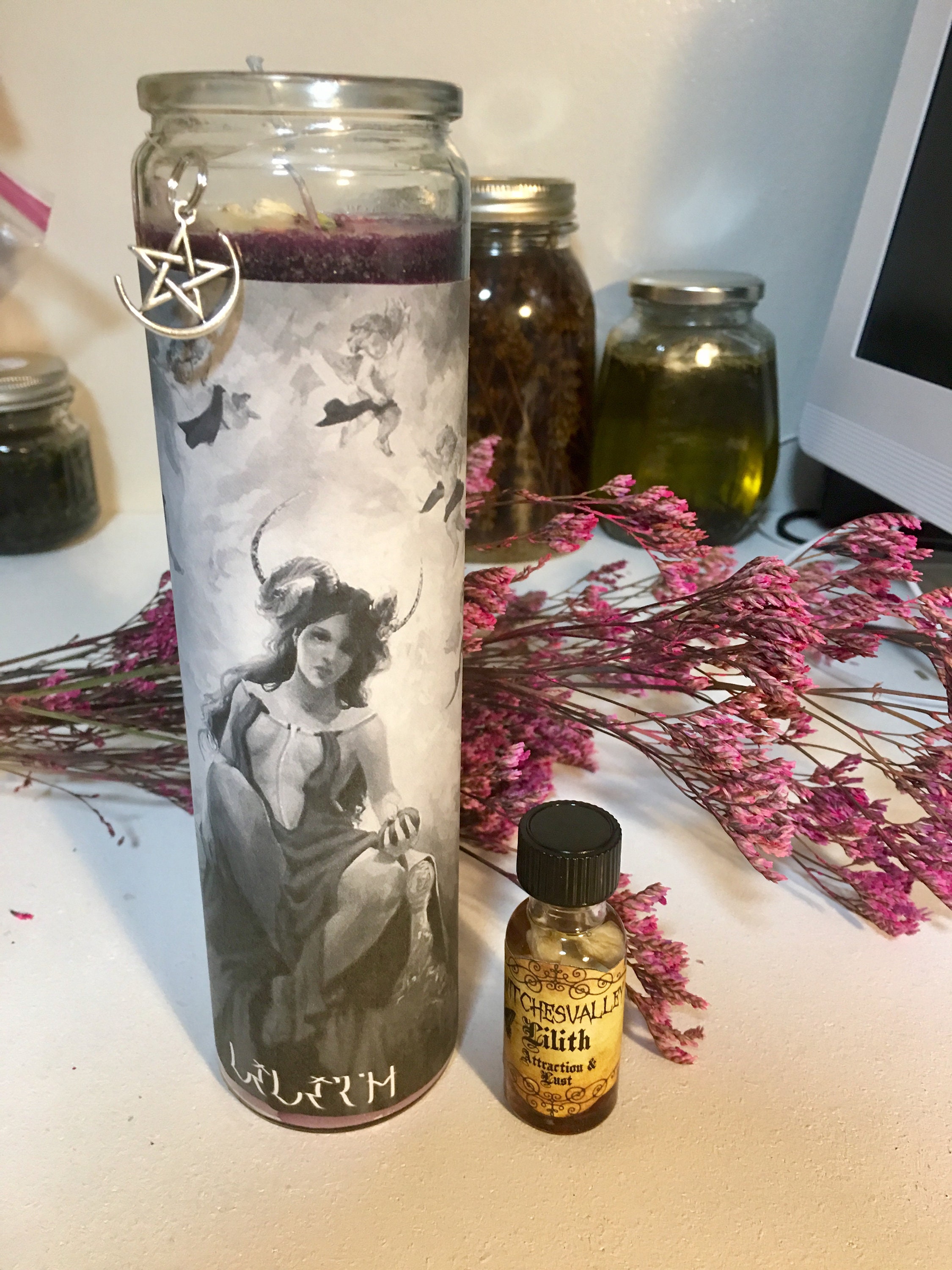 Lilith Queen of the Night Candle Lilith Oil Attraction - Etsy UK