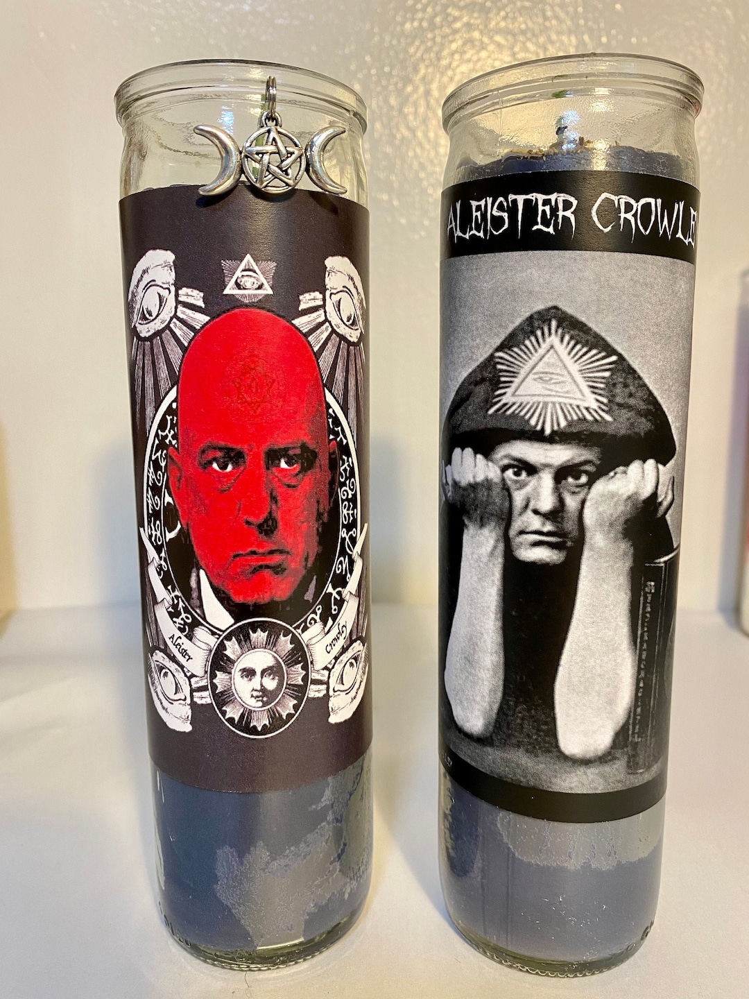 Aleister Crowley Black Candle, Dressed Altar Candle - Etsy