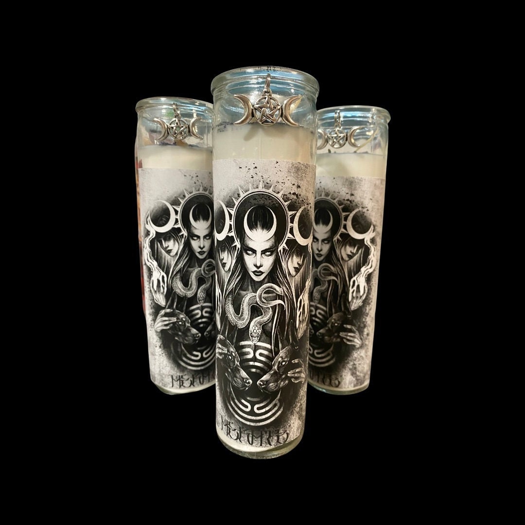 Hekate Devotional Ritual White Dressed Candle - Etsy
