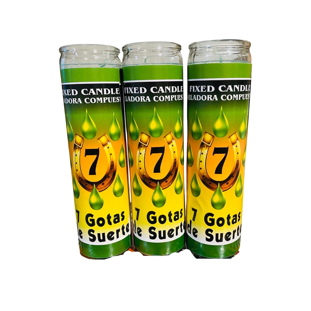 7 GOTAS DE SUERTE Veladora - 7 Lucky Drops Fixed Candle. Atrae ...