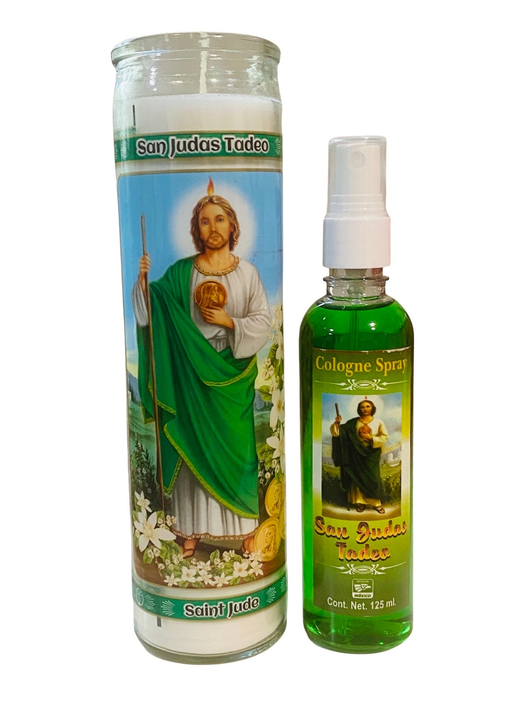 SAN JUDAS TADEO Veladora + Perfume - Saint Jude Fixed Candle + Perfume ...