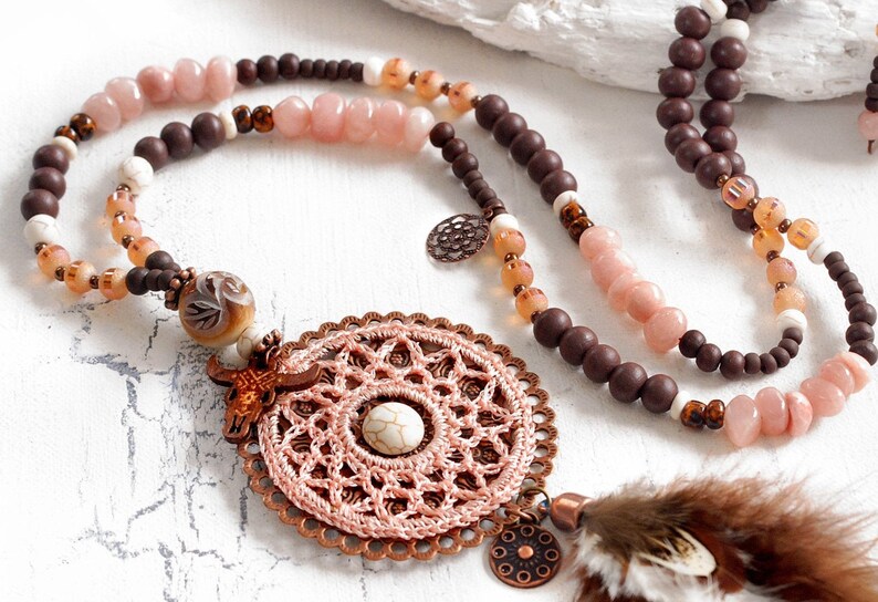 Zauberhafte Kette Traumfänger Boho Hippie-Schmuck Bohemian | Etsy