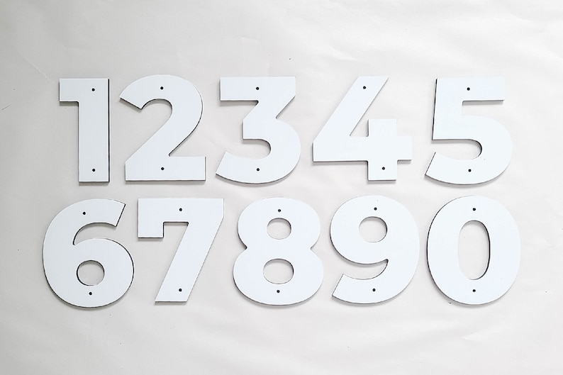 5 Inch White BOLD RETRO House Numbers for Modern Home Address - Etsy
