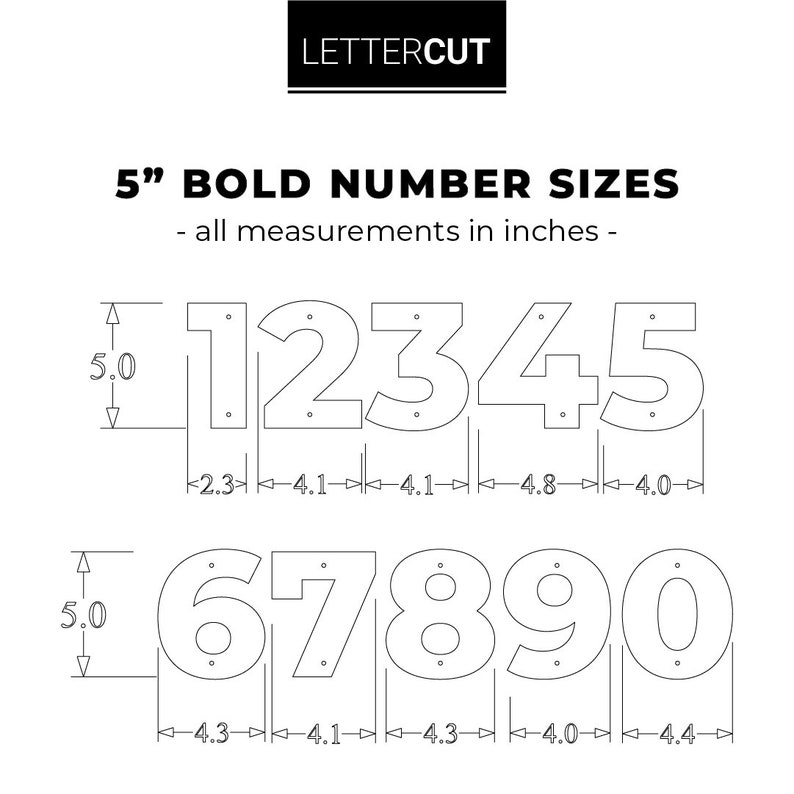 5 Inch White BOLD RETRO House Numbers for Modern Home Address | Etsy