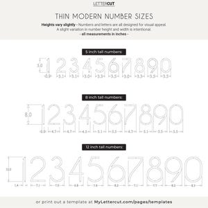 Large Modern House Numbers and Letters for House Number Sign, THIN ...