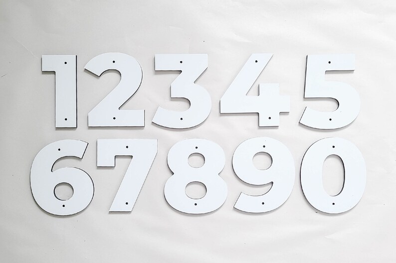 Bold White House Numbers 8 Inch 12 Inch Modern Address | Etsy Canada