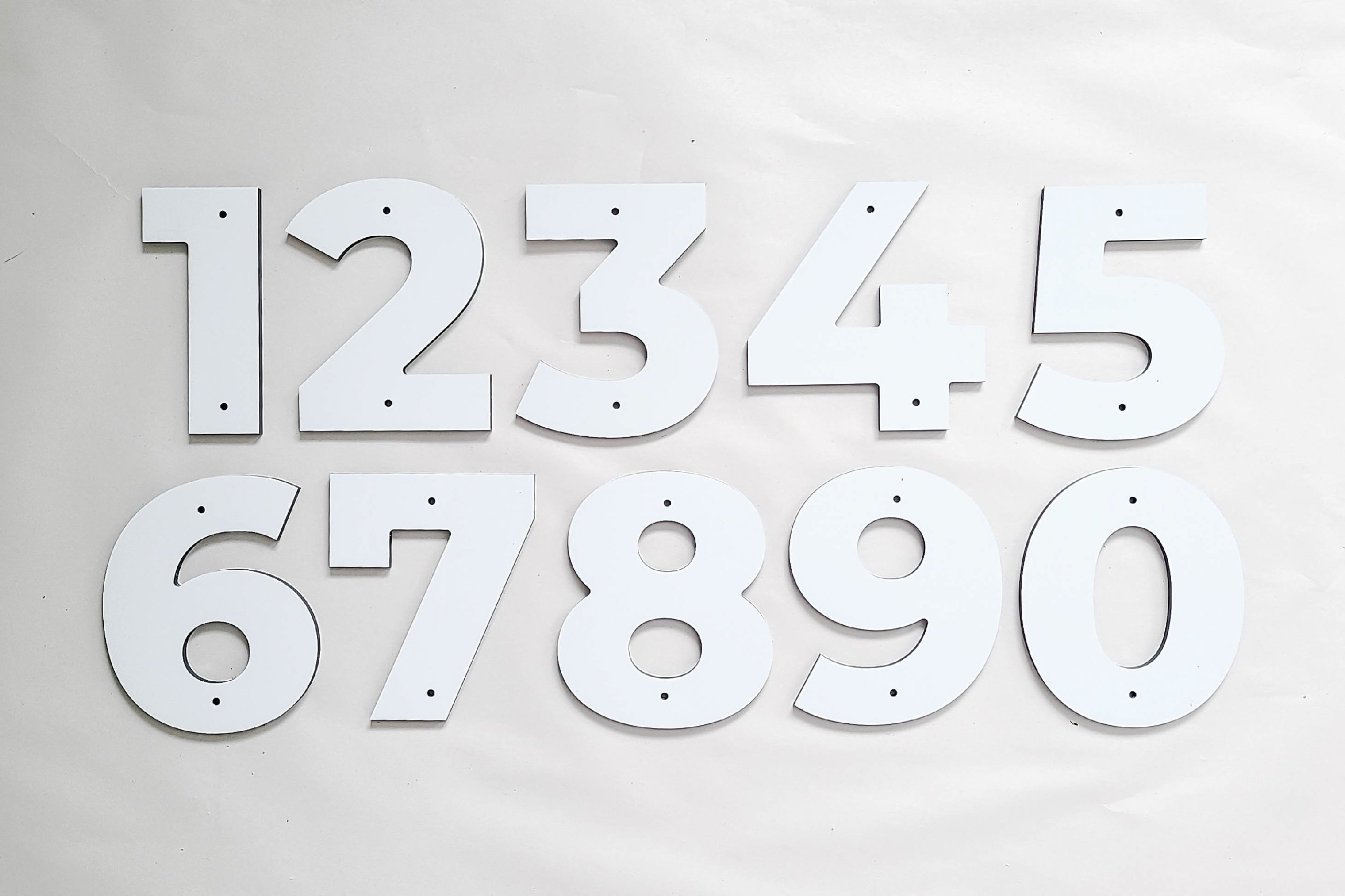 Bold White House Numbers 8 Inch 12 Inch Modern Address | Etsy Canada