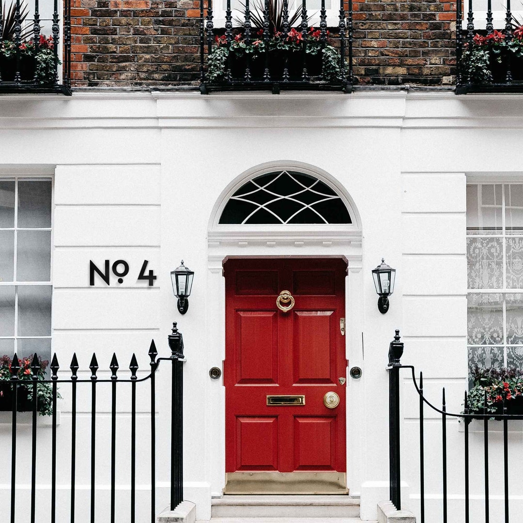 CLASSIC MODERN House No. Letters in Black, Large House Number Add On ...