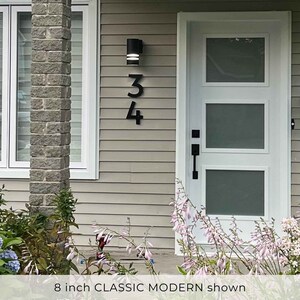 CLASSIC MODERN House Numbers, Black Front Door Numbers, 8 and 12 Inch ...