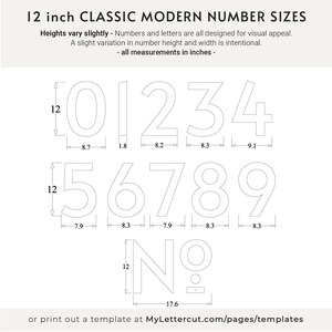 CLASSIC MODERN House Numbers, Black Front Door Numbers, 8 and 12 Inch ...