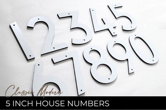 CLASSIC MODERN 5 Inch White House Numbers and Letters for | Etsy